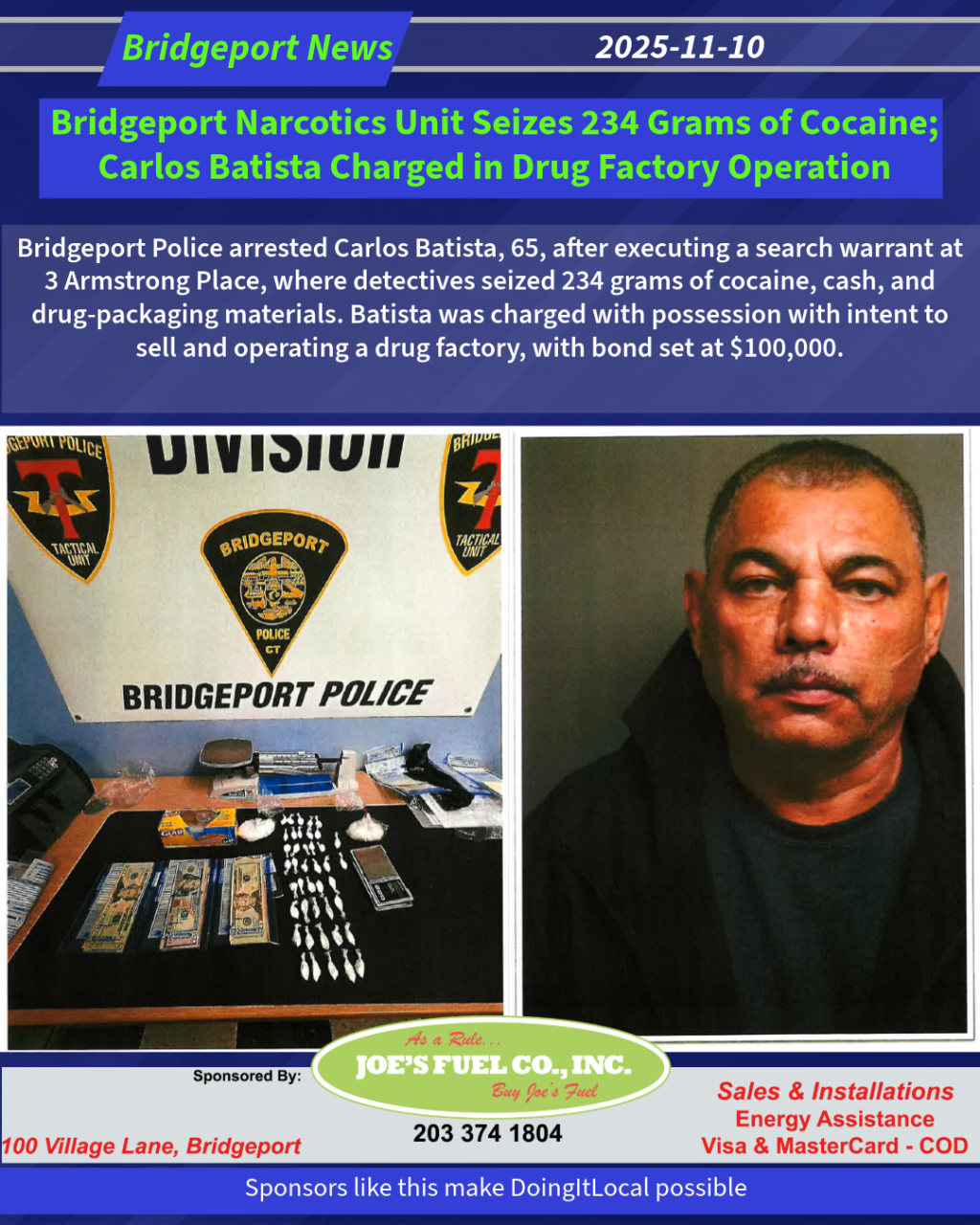 Bridgeport Narcotics Unit Seizes 234 Grams of Cocaine; Carlos Batista ...