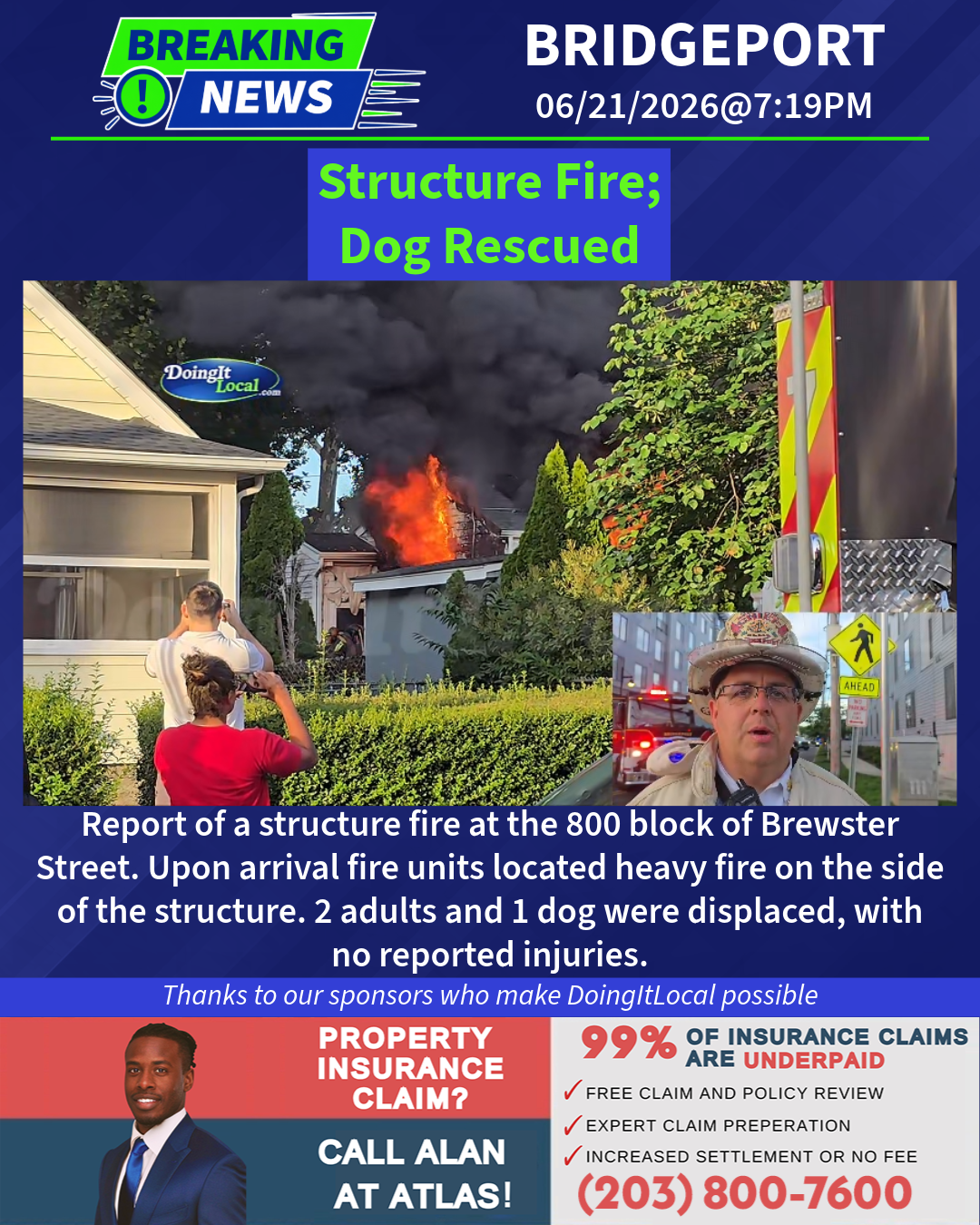 Structure Fire; Dog Rescued - DoingItLocal